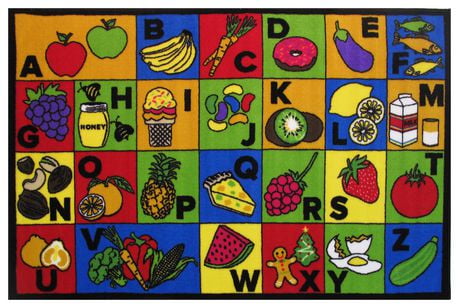 Click here for Fun Rugs Rectangle Multi-Colored Abc Food Nylon Ki... prices
