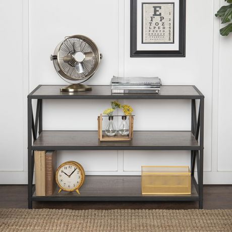 Click here for Manor Park 2 Shelf Industrial Wood Bookcase  40 Dr... prices