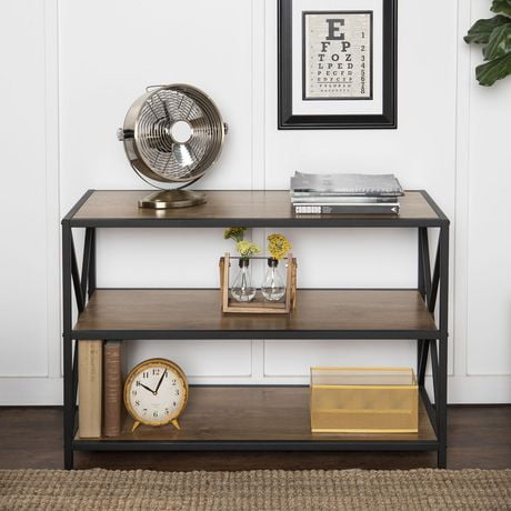 Click here for Manor Park 2 Shelf Industrial Wood Bookcase  40 Ba... prices