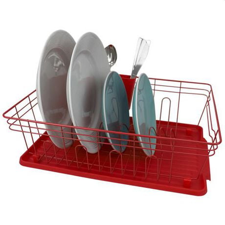 3 Piece Dish Rack, Red | Walmart Canada