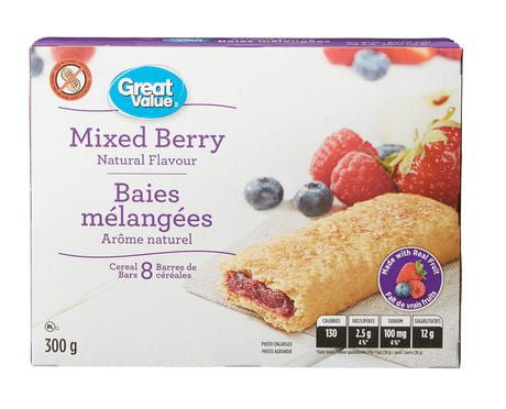 Great Value Mixed Berry Cereal Bars | Walmart Canada
