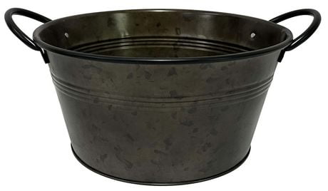 11 inch Galvanized Low Pot Matt Black | Walmart Canada