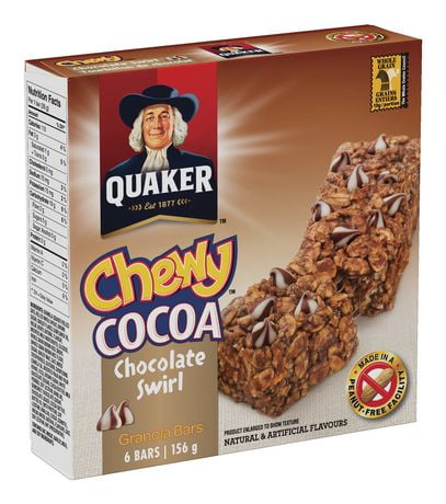 Quaker Chewy Cocoa Chocolate Swirl Granola Bars | Walmart Canada