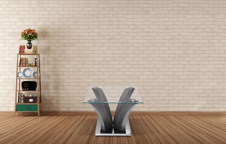 Click here for K-Living Austin Glass Top End Table Black Standard prices