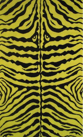 Click here for Fun Rugs Rectangle Zebra Skin-Yellow Nylon Kids Ru... prices