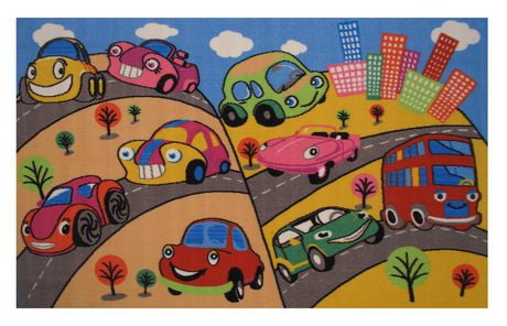 Click here for Fun Rugs Rectangle Multi-Colored Fun Cars Nylon Ki... prices