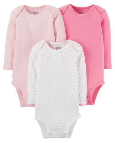 Emballage de 3 manche longue cache-couches pour nouveau-née Fille Child ...