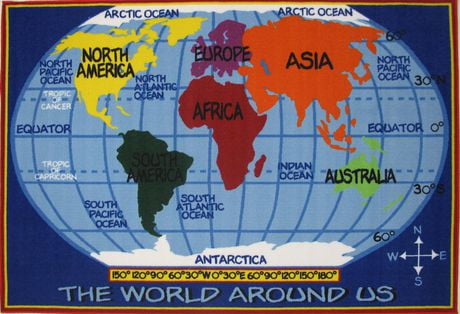 Click here for Fun Rugs Rectangle Multi-Colored Kids World Map Ny... prices