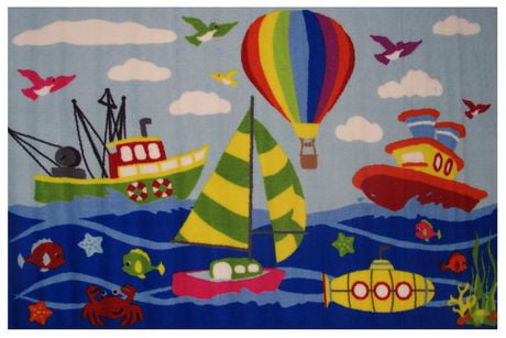 Click here for Fun Rugs Rectangle Multi-Colored Marina Nylon Kids... prices