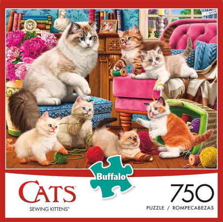 Buffalo Games Cats Series Sewing Kittens 750 Piece Jigsaw Puzzle ...