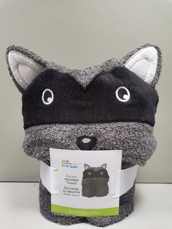 Click here for Mainstays Kids Hooded Towel Raccoon Dark Grey 23In... prices