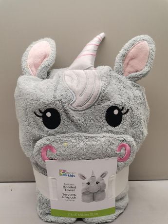 Click here for Mainstays Kids Hooded Towel Unicorn Light Grey 23I... prices