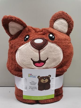 Click here for Mainstays Kids Hooded Towel Bear Brown 23In X 51In prices