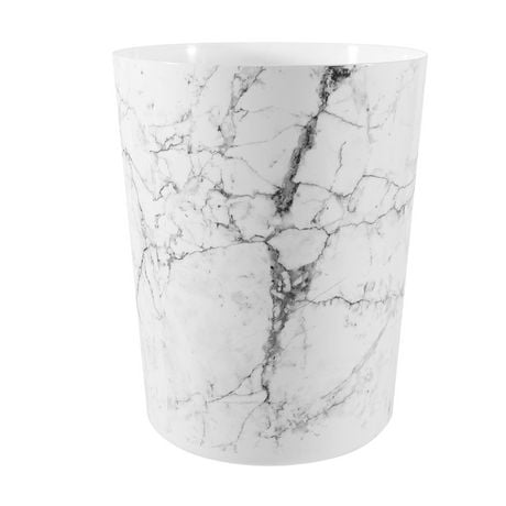 Click here for Mainstays 11.4 Litre Waste Can White Marble 0 prices