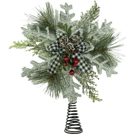 Holiday Time Natural Lodge Snowflake Christmas Tree Topper | Walmart Canada