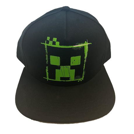 Minecraft Mens Creeper Graffiti Art Flat Brim Snapback - Walmart.ca