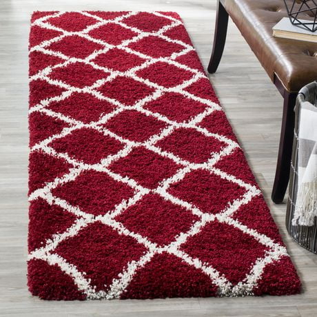 Click here for Safavieh Hudson Aline Geometric Shag Area Rug Red... prices
