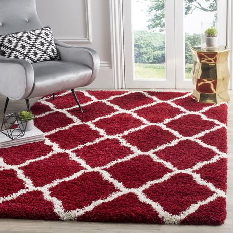 Click here for Safavieh Hudson Aline Geometric Shag Area Rug Red... prices