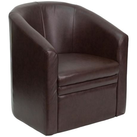 Click here for Flash Furniture Brown Leather Barrel-Shaped Guest... prices