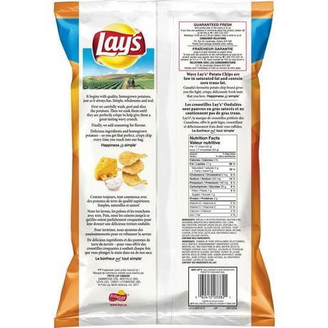 Lay's Wavy Cheddar & Sour Cream Potato Chips | Walmart Canada