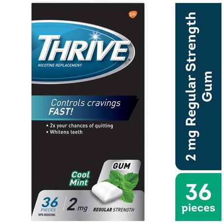 Thrive Gum 2mg Regular Strength Nicotine Replacement | Walmart Canada