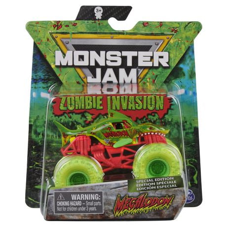 Monster Jam, Official Zombie Invasion Megalodon Die-Cast Monster Truck ...