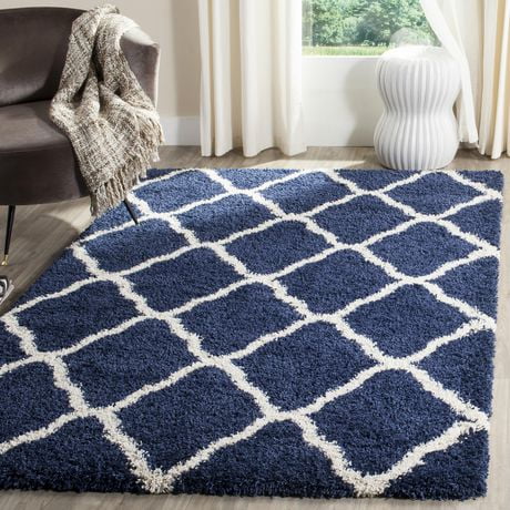 Click here for Safavieh Hudson Aline Geometric Shag Area Rug Navy... prices