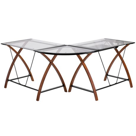Click here for Flash Furniture Glass L-Shape Desk With Pull-Out K... prices