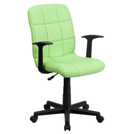 Click here for Flash Furniture Mid-Back Green Quilted Vinyl Swive... prices