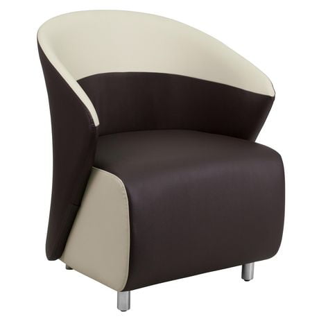 Click here for Flash Furniture Dark Brown Leather Curved Barrel B... prices
