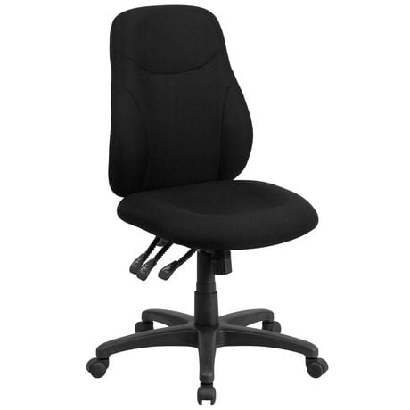 Click here for Flash Furniture Mid-Back Black Fabric Multifunctio... prices