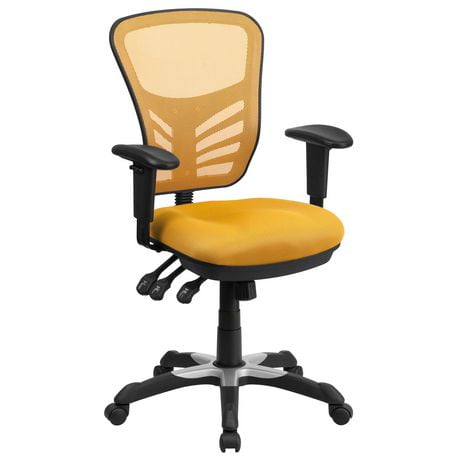 Click here for Flash Furniture Mid-Back Yellow-Orange Mesh Multif... prices