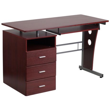 Click here for Flash Furniture Mahogany Desk With Three Drawer Pe... prices