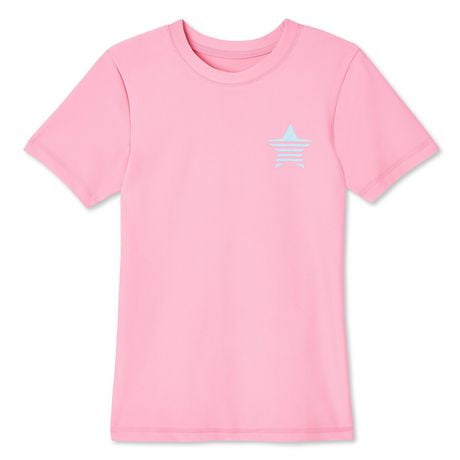 Click here for George Girls Short Sleeve Rash Guard Top Pink L prices