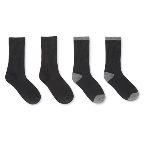 Click here for George Boys Rib Crew Socks 4-Pack Black 3-6 prices