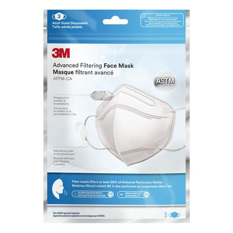 3M™ Advanced Filtering Face Mask AFFM-3-DC-CA, One Size, 3/Pack, AFFM-3 ...