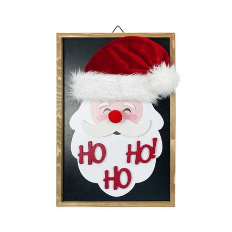 Holiday Time MDF Santa Wall Decor, Red & White, 12 inch x 18 inch ...