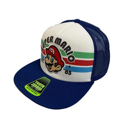 Super Mario Woven Patch - Mesh Trucker Snap back Hat, Licenced Super ...