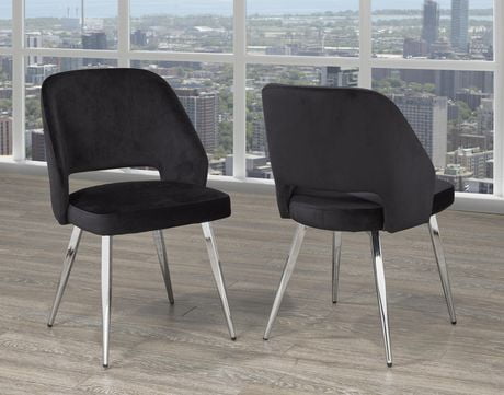 Click here for Brassex Inc Ella Dining Chair  Set Of 2  Black Bla... prices