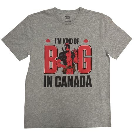 Deadpool Mens Deadpool Big In Canada Short Sleeve Crew - Walmart.ca