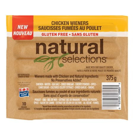 Maple Leaf® Natural Selections™ Chicken Wieners 375g | Walmart Canada