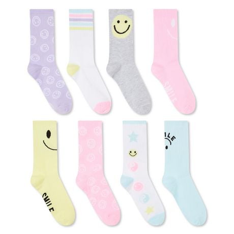 George Girls' Crew Socks 8-Pack, Sizes 11/2-3/6 - Walmart.ca