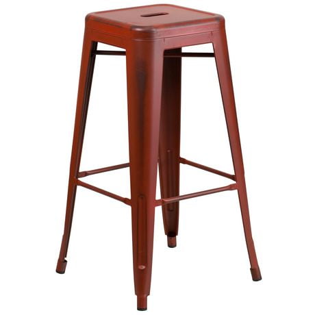 Click here for Flash Furniture 30 High Backless Distressed Black... prices