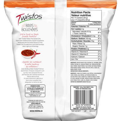 Twistos Bites Thai Sweet Chili Baked Snack Crackers | Walmart Canada