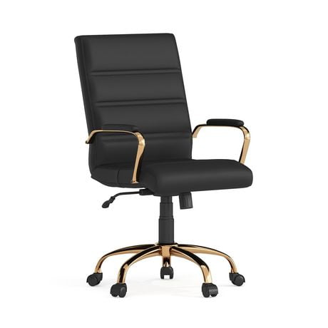 Click here for Flash Furniture Mid-Back Black Leather Executive S... prices