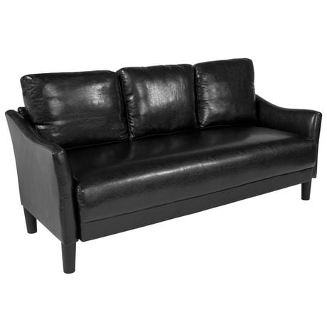 Click here for Flash Furniture Asti Upholstered Sofa In Black Lea... prices