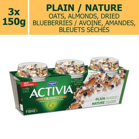 DANONE Activia Topper Plain: oats, almonds and dried blueberries 3% M.F ...