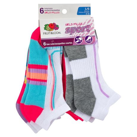 Click here for Fruit Of The Loom Girls 6 Pair Sport Ankle Socks W... prices