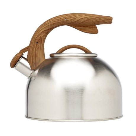Primula Stainless Steel Whistling Kettle with Wood-Look Soft Touch ...
