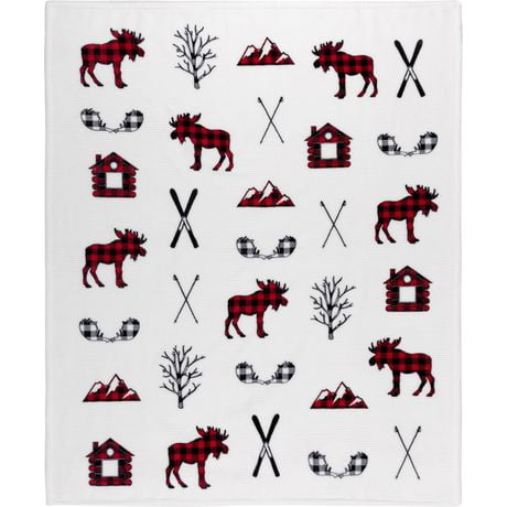 Click here for Safdie & Co. Throw Ribbed Flannel Red Signature Pr... prices